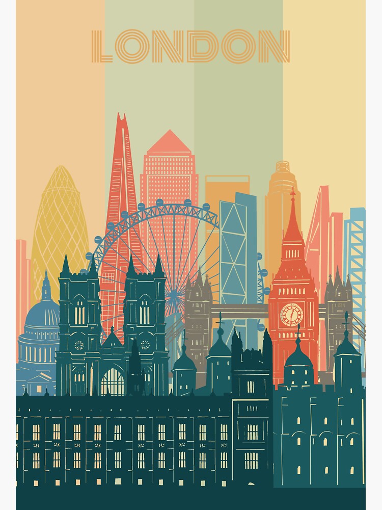 "london skyline" Sticker for Sale by BekimART2 | Redbubble