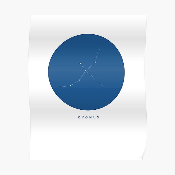 Cygnus Art Print astronomy poster the Swan Star Chart Space Astronomy ...
