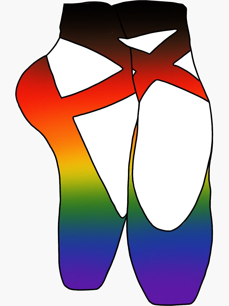 "inclusive gay pride pointe shoes" Sticker for Sale by inkandpen8 ...