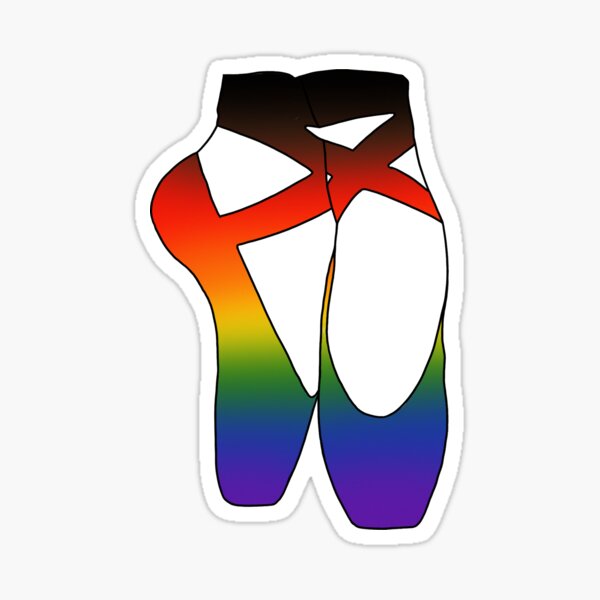 "inclusive gay pride pointe shoes" Sticker for Sale by inkandpen8 ...