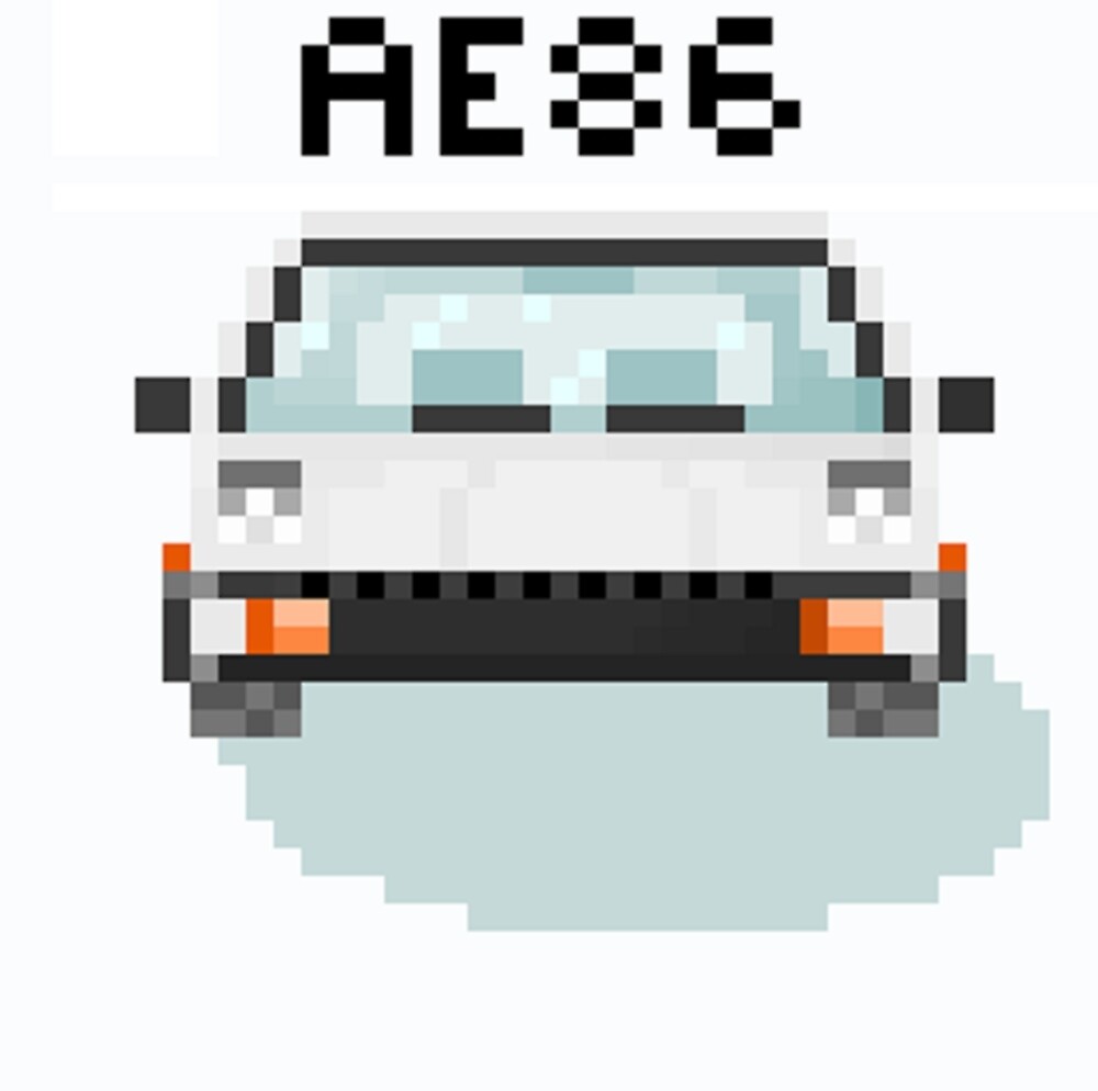 "AE86 Pixel Art White - Initial D" by Marshmalloww | Redbubble