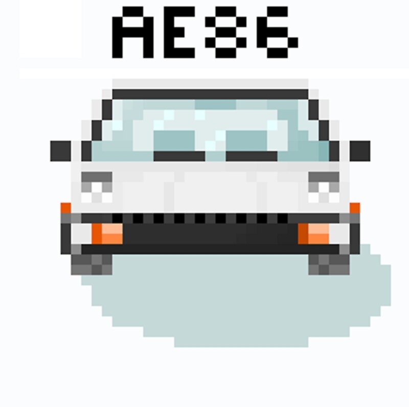 "AE86 Pixel Art White - Initial D" by Marshmalloww | Redbubble