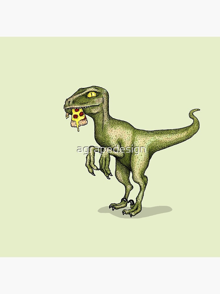 Raptor dinosaur eating pizza slice | Pin sold by Motionless Obi-Wan ...