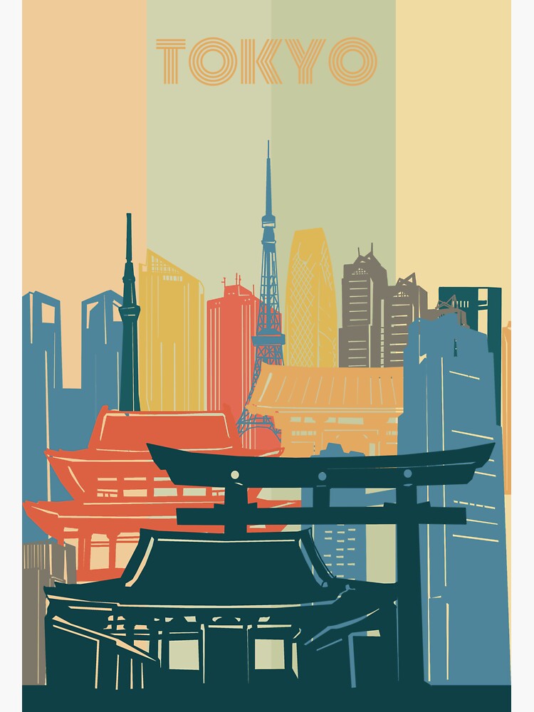 "tokyo skyline" Sticker for Sale by BekimART2 | Redbubble