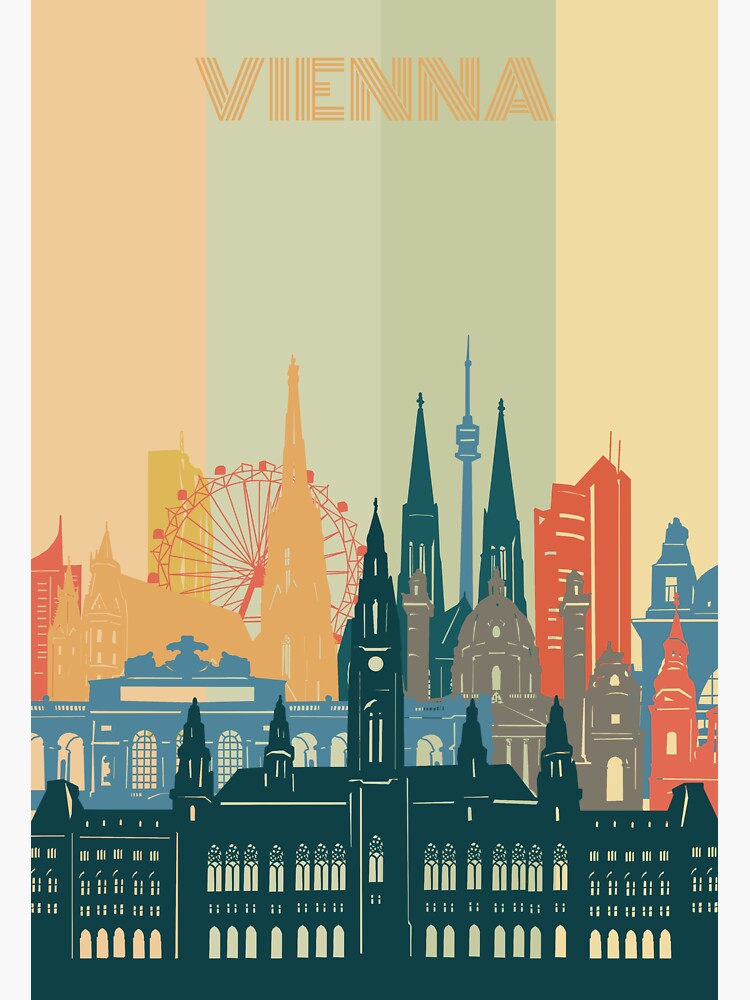"vienna skyline" Sticker for Sale by BekimART2 | Redbubble