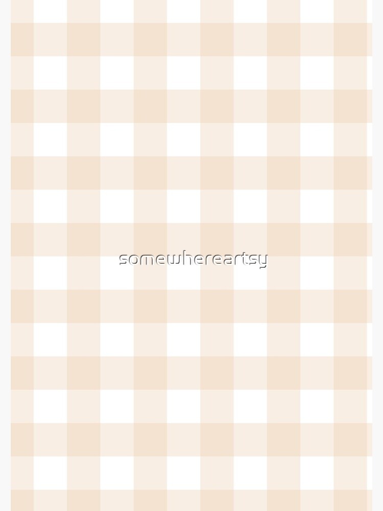 "Cream Beige Gingham Pattern (Large Wide Print)" Spiral Notebook for ...