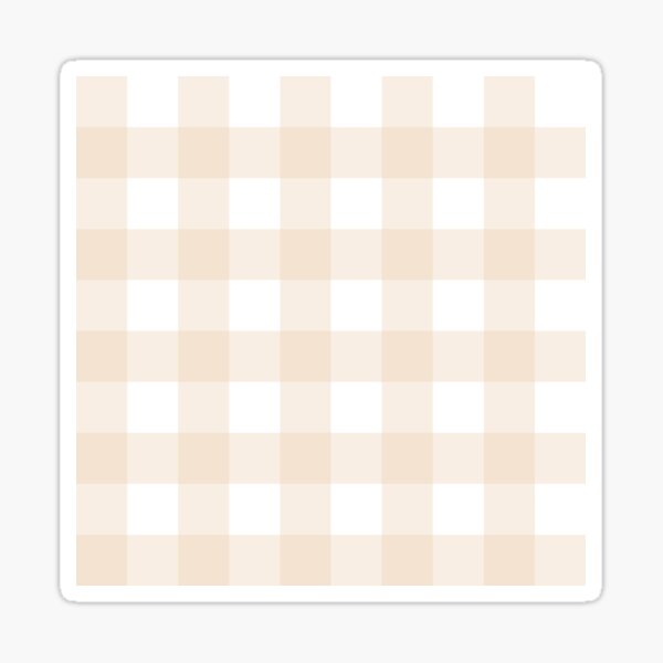 "Cream Beige Gingham Pattern (Large Wide Print)" Sticker for Sale by ...
