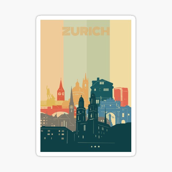 "zurich skyline" Sticker for Sale by BekimART2 | Redbubble
