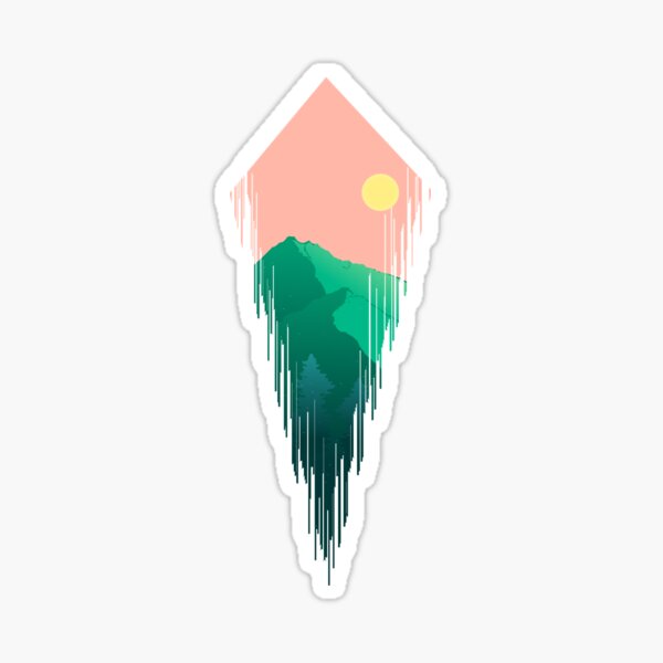"Forested Mountain View" Sticker for Sale by FrouFruit | Redbubble