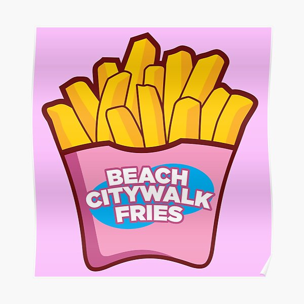 "BEACH CITYWALK FRIES" Poster by oldskooldesign | Redbubble
