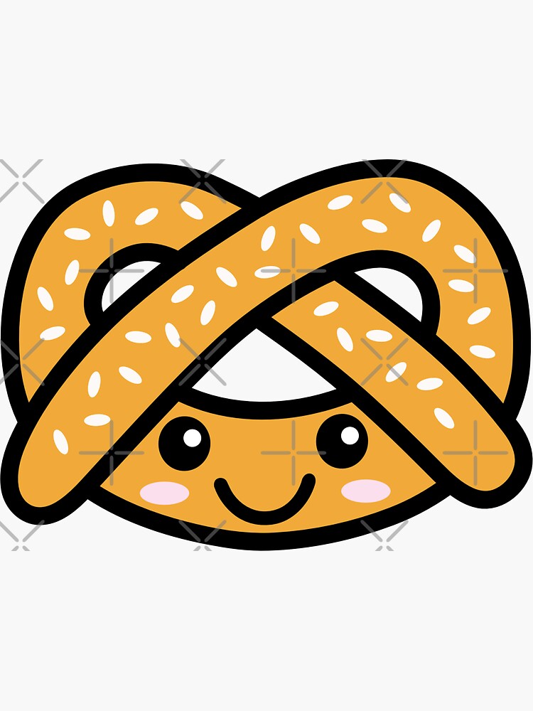 "Cute Kawaii Pretzel Sticker" Sticker for Sale by DetourShirts | Redbubble