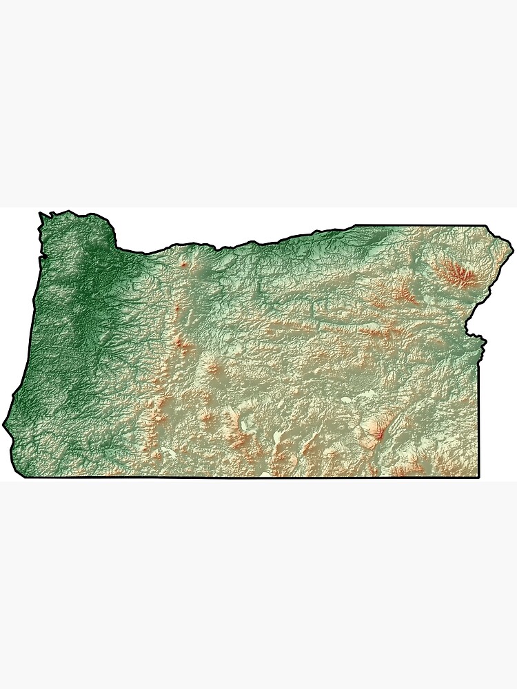 "Oregon Elevation Map" Poster for Sale by neilhallock | Redbubble