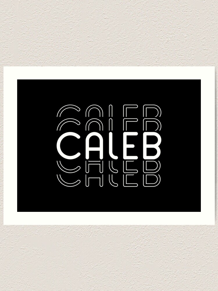 Lámina artística «Nombre Caleb en estilo blanco y negro» de Time-is ...
