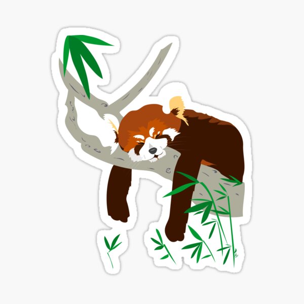 "Snoozing Red Panda" Sticker for Sale by lou351007 | Redbubble