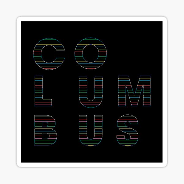 "Columbus Color Bars" Sticker by avabecker18 | Redbubble