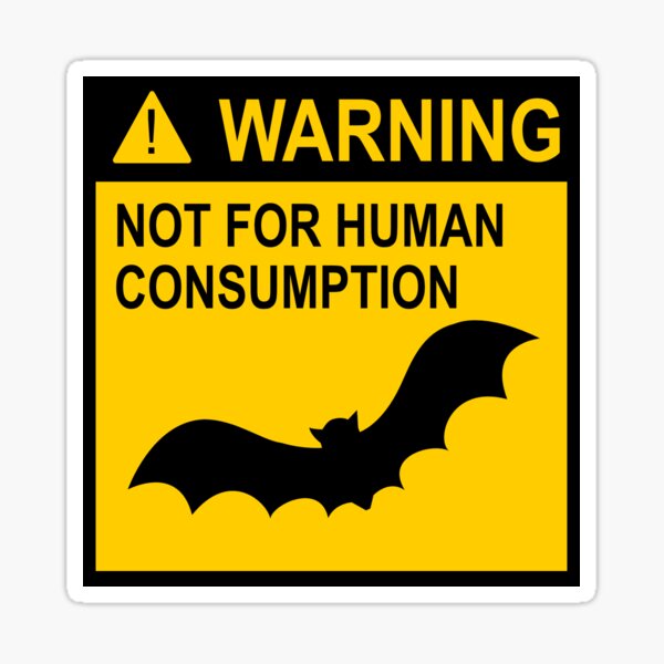 "Warning Bats are Not Edible" Sticker for Sale by Matthew Webb | Redbubble
