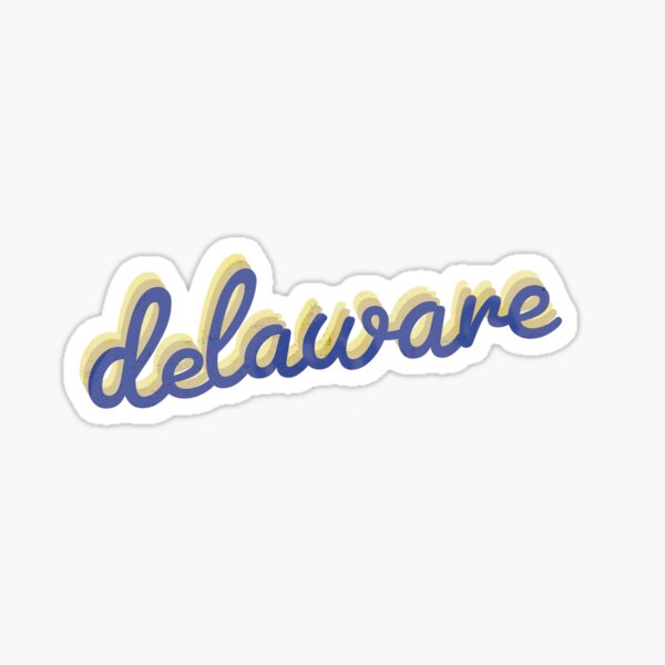 "Cursive Delaware" Sticker by capprisun | Redbubble