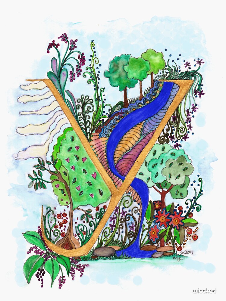 "Y- an illuminated letter" Sticker for Sale by wiccked | Redbubble