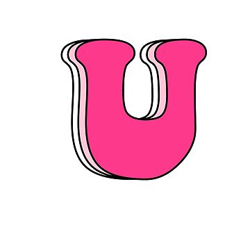 "Uppercase Pink Triple "U"" Sticker for Sale by Maggie S | Redbubble