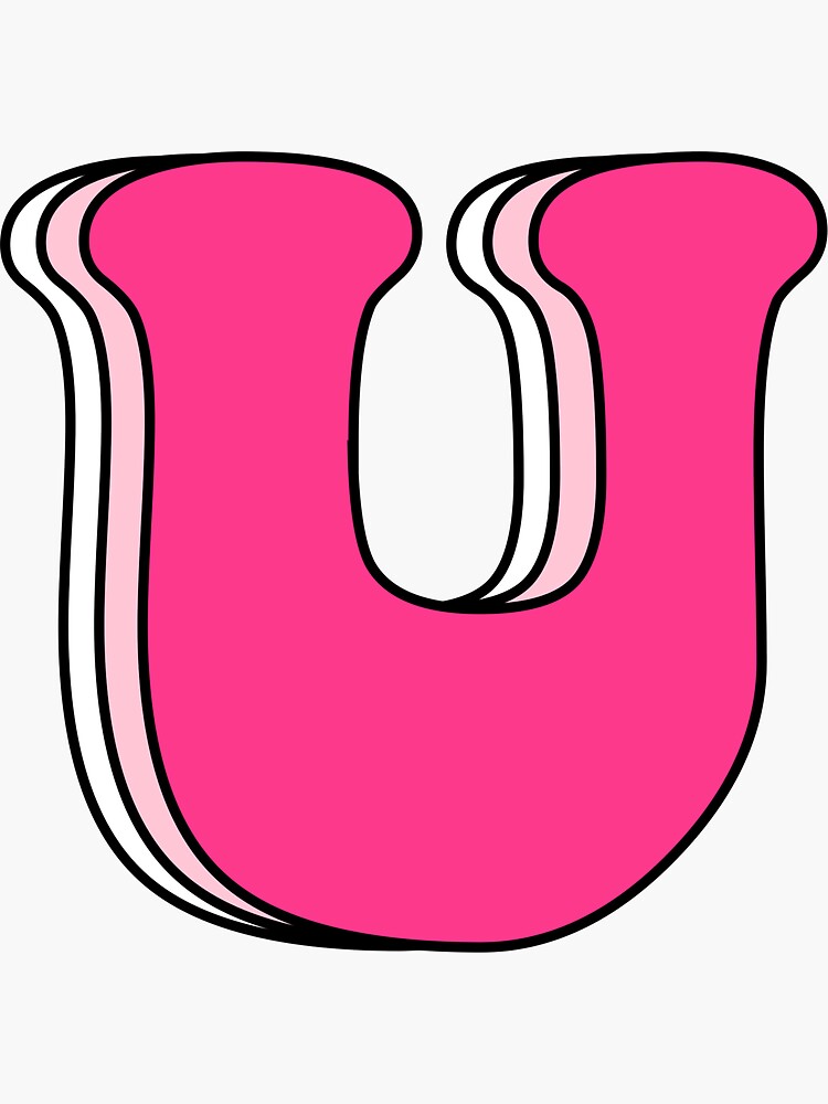 "Uppercase Pink Triple "U"" Sticker for Sale by magnoliastudios | Redbubble