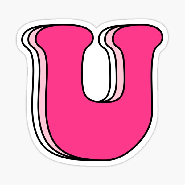 "Uppercase Pink Triple "U"" Sticker for Sale by Maggie S | Redbubble