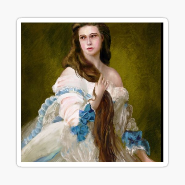 "Lady with Long Hair" Sticker for Sale by stellas55 | Redbubble