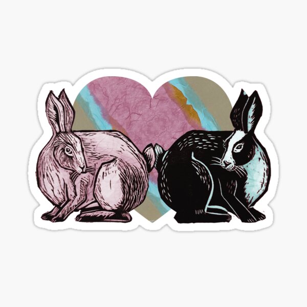 "Love Rabbits" Sticker for Sale by JaxStudioMelb | Redbubble