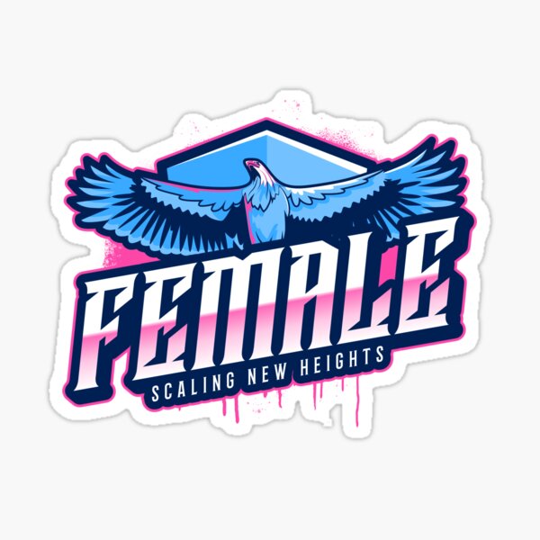 "FEMALE Scaling New Heights" Sticker for Sale by thezanyact | Redbubble
