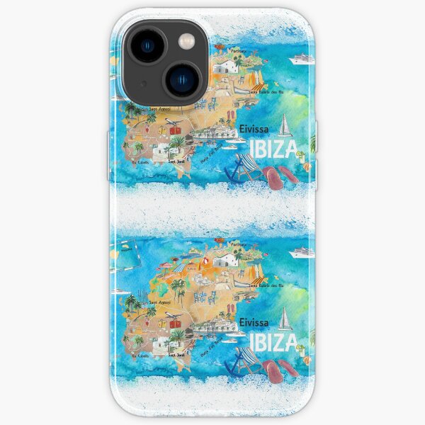 "Ibiza Spain Illustrated Map with Landmarks and Highlights " iPhone ...