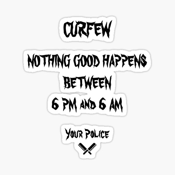 "COVID-19 Curfew" Sticker by bobinsoil | Redbubble