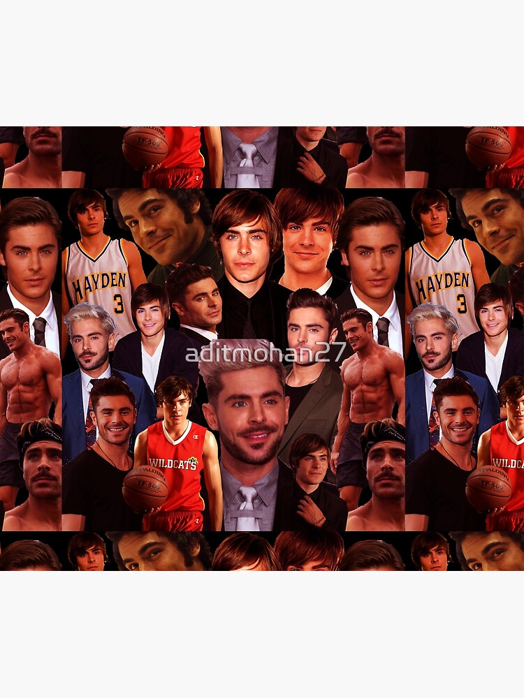 "Zac efron collage design poster 2020" Throw Blanket by aditmohan27 | Redbubble