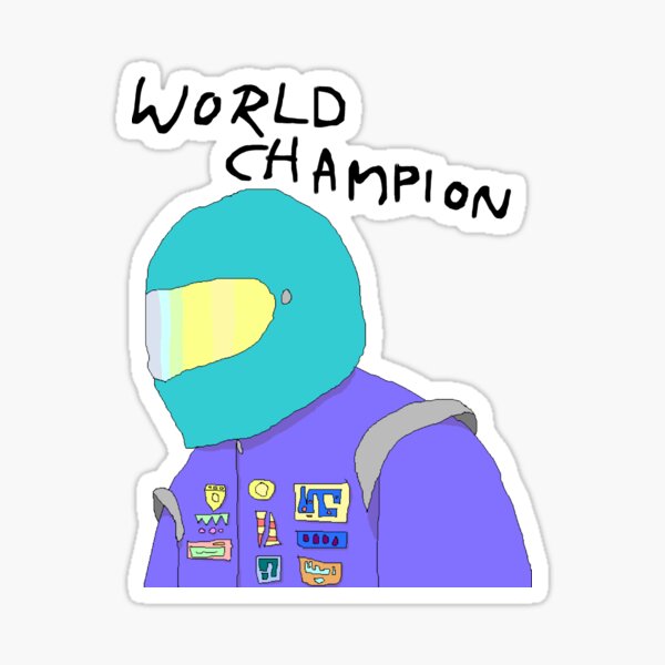 "WORLD CHAMPION" Sticker for Sale by rhysics | Redbubble