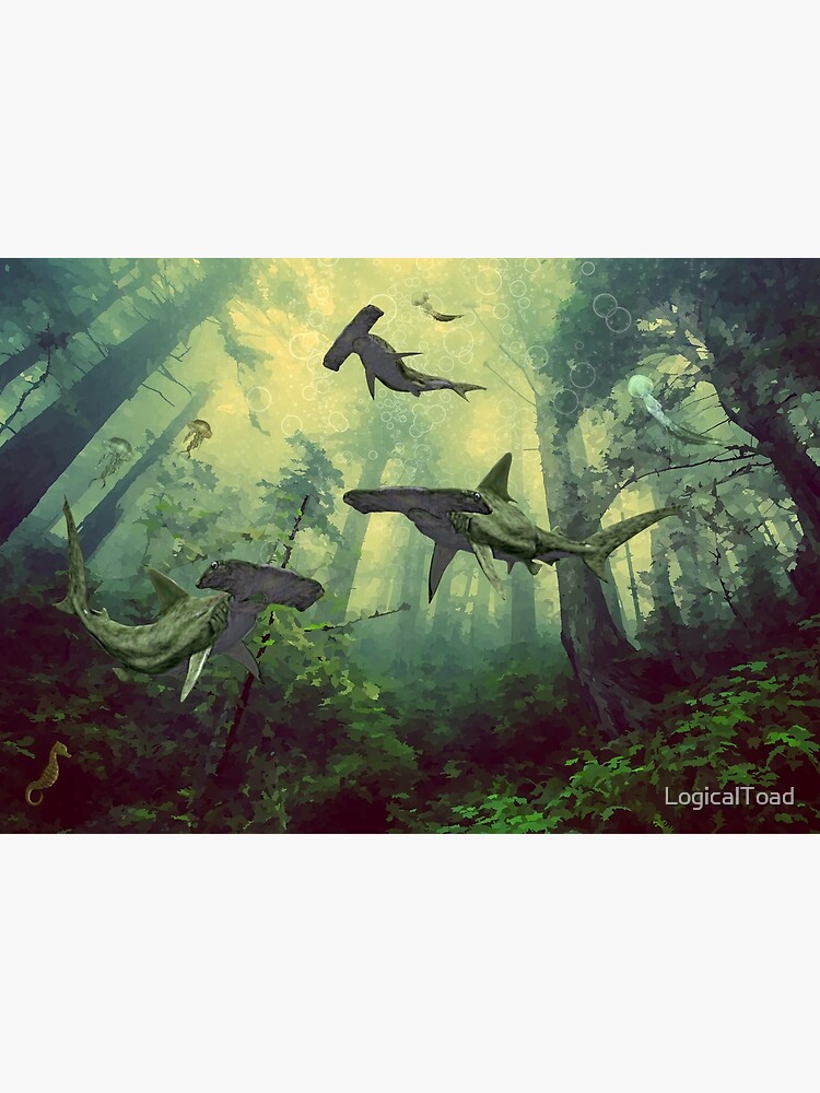 "Sharks in the Forest" Poster for Sale by LogicalToad | Redbubble