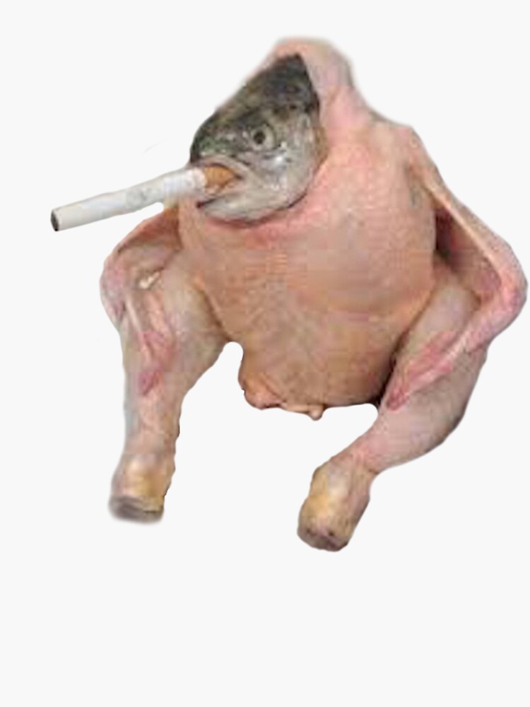 "fish chicken cursed image sticker" Sticker by matt329 | Redbubble