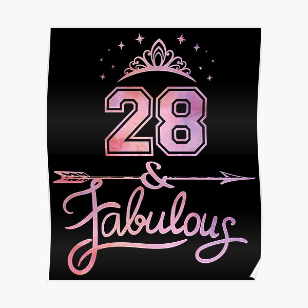 Póster «Mujeres 28 años y fabuloso feliz 28 cumpleaños gráfico» de ...