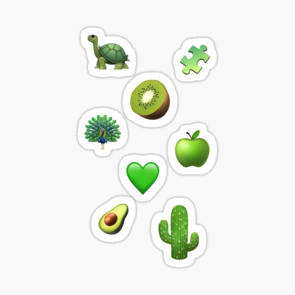 "Green emoji sticker pack" Sticker for Sale by youyouyou219 | Redbubble