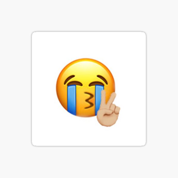 "sad peace sign emoji " Sticker by CESucp | Redbubble