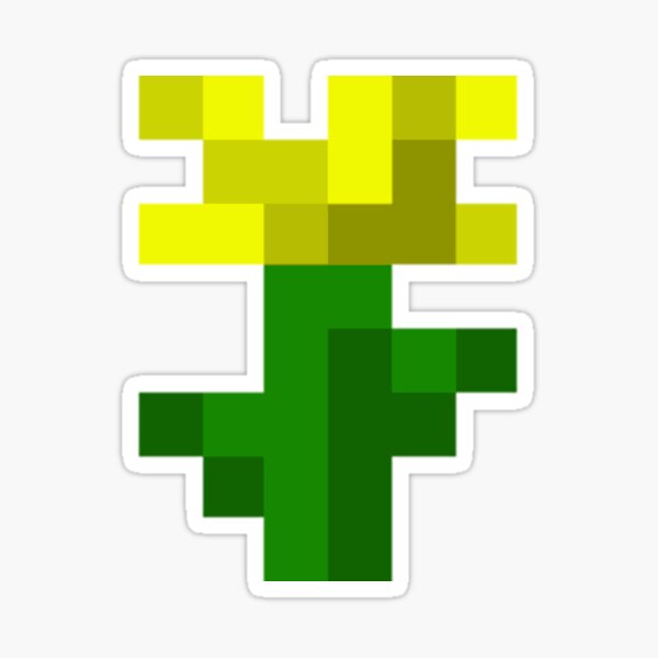 Pegatina «Diente de león amarillo de Minecraft» de Tumblestwo | Redbubble