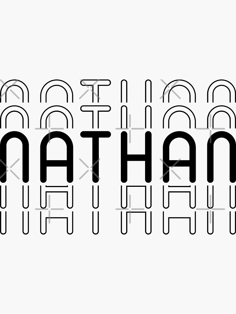 Pegatina «Nombre Nathan en estilo blanco y negro» de Time-is-Money ...