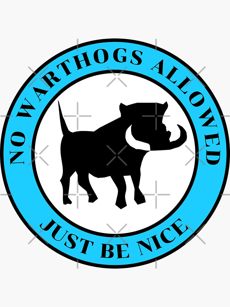 "NO WARTHOGS" Sticker for Sale by IrminSchmitt | Redbubble