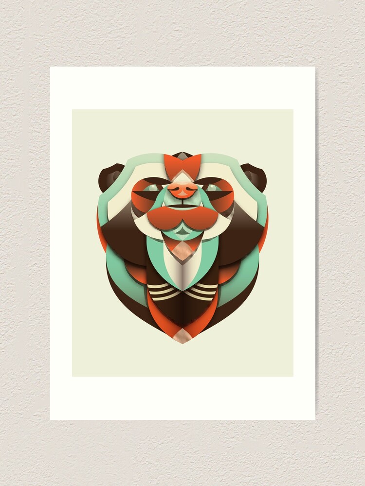 "Geometric Aztec Bear" Art Print for Sale by kaligraf | Redbubble