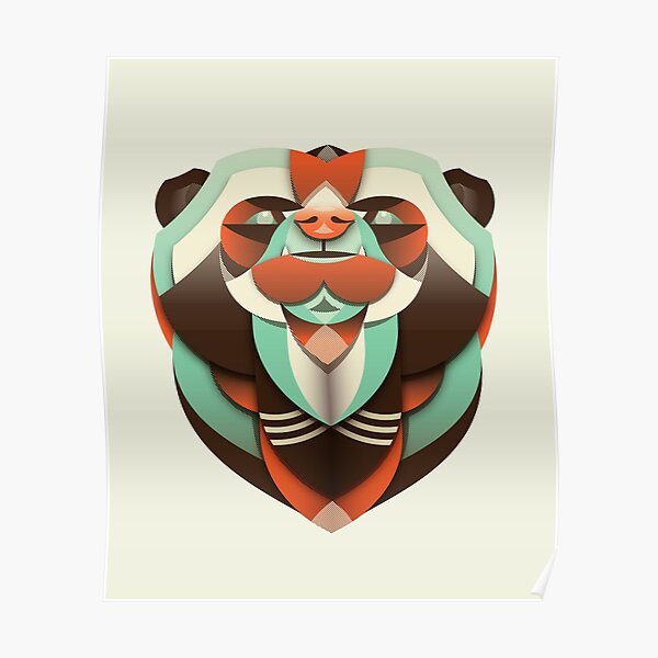 "Geometric Aztec Bear" Poster for Sale by kaligraf | Redbubble