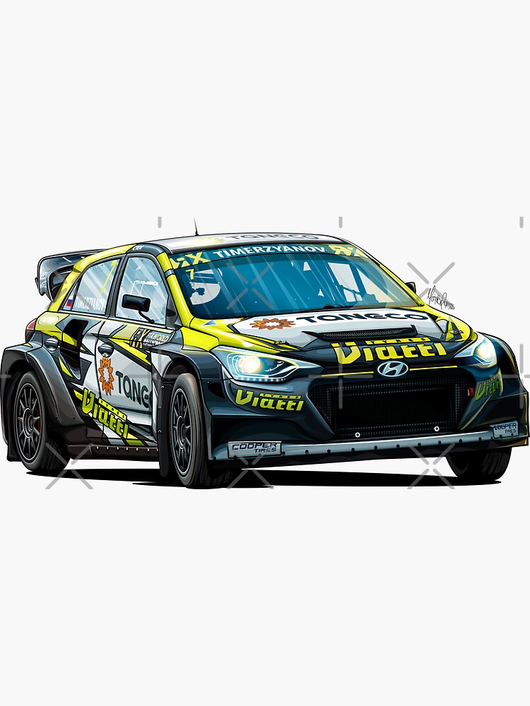 "Timur Timerzyanov - Hyundai i20 RX" Sticker for Sale by marioramosart ...
