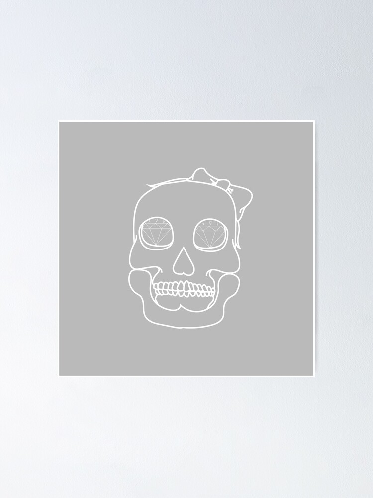 "Funky Skull - Gray" Poster by joaovictorprado | Redbubble