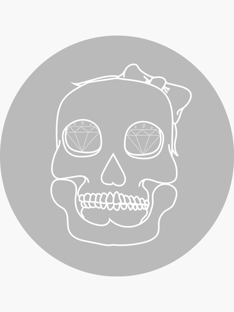 "Funky Skull - Gray" Sticker by joaovictorprado | Redbubble