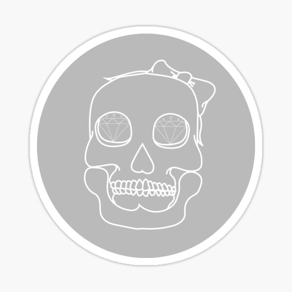 "Funky Skull - Gray" Sticker by joaovictorprado | Redbubble