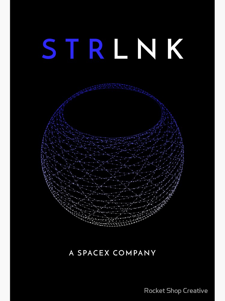"SpaceX Starlink Graphic Design" Sticker for Sale by BocaRocketMan ...
