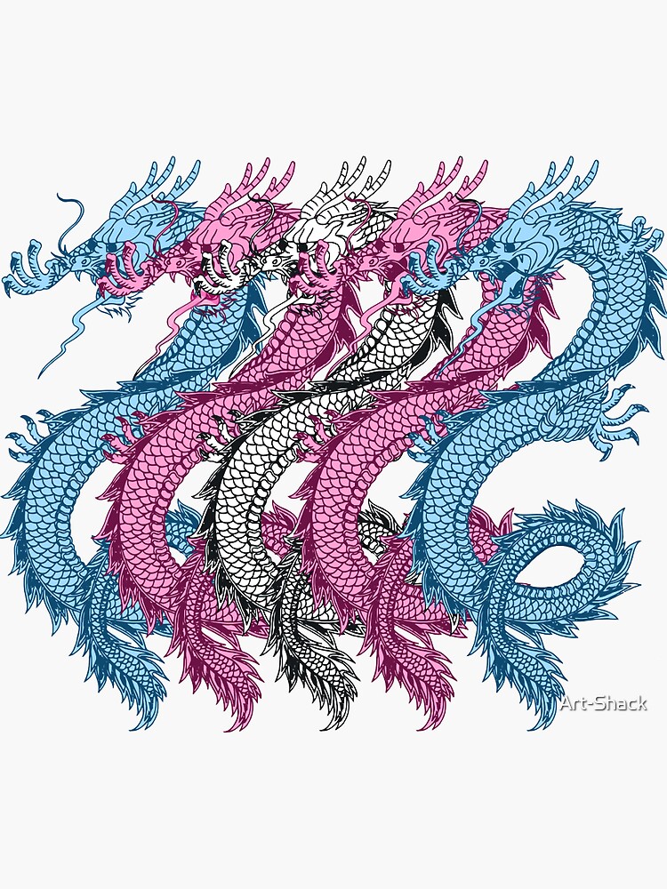 "Chinees trans dragon" Sticker for Sale by Art-Shack | Redbubble