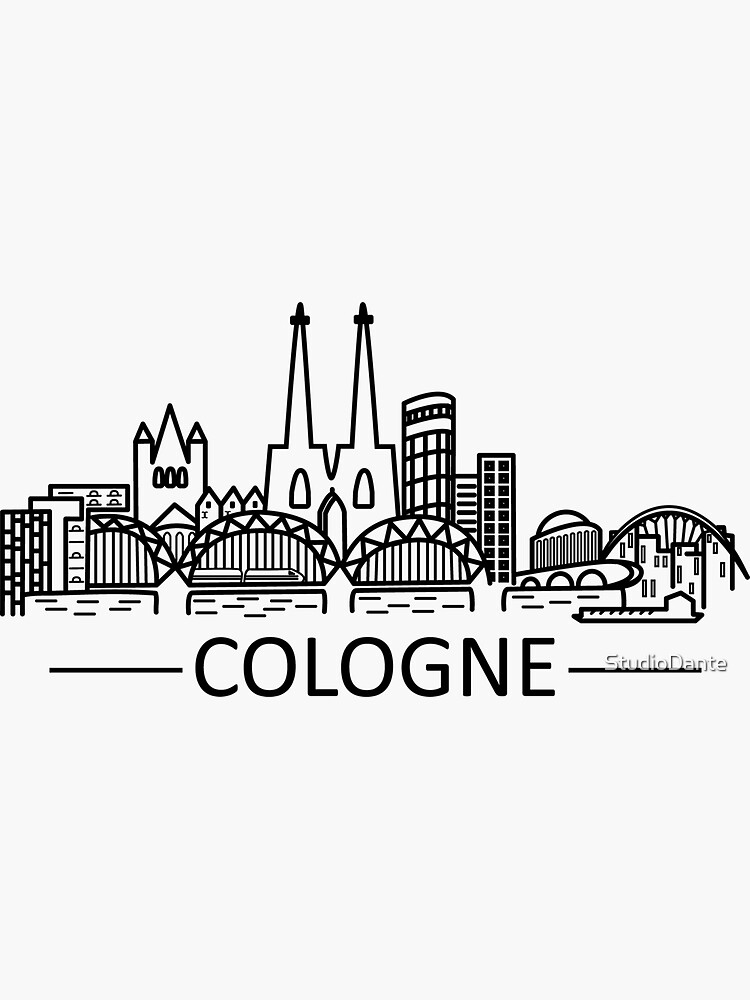 "Cologne City Skyline" Sticker for Sale by StudioDante | Redbubble