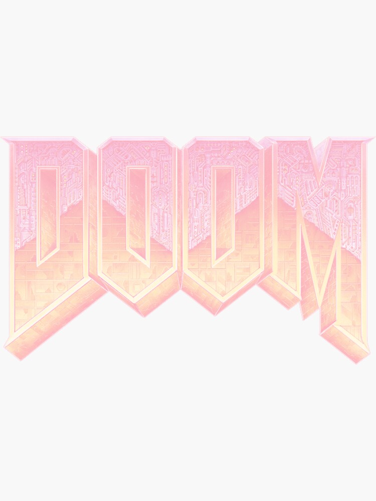 "Doom [pink]" Sticker for Sale by MONOII | Redbubble